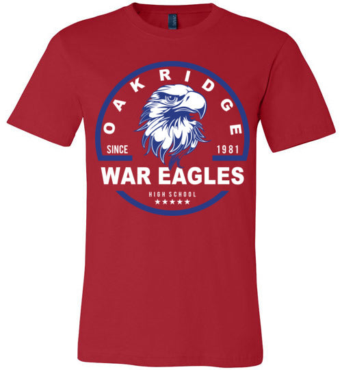Oak Ridge War Eagles Premium Red T-shirt - Design 04 — District 63 Apparel